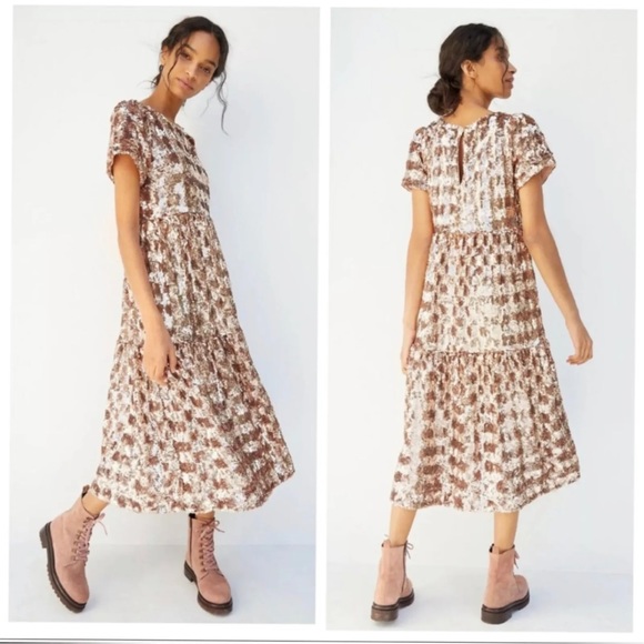 Maeve | Dresses | New Anthropologie Maeve Bernadette Sequined Midi ...